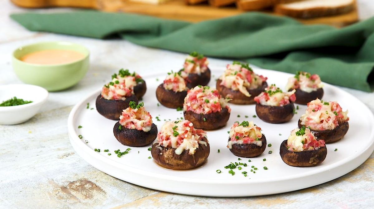 Reuben Stuffed Mushroom Caps